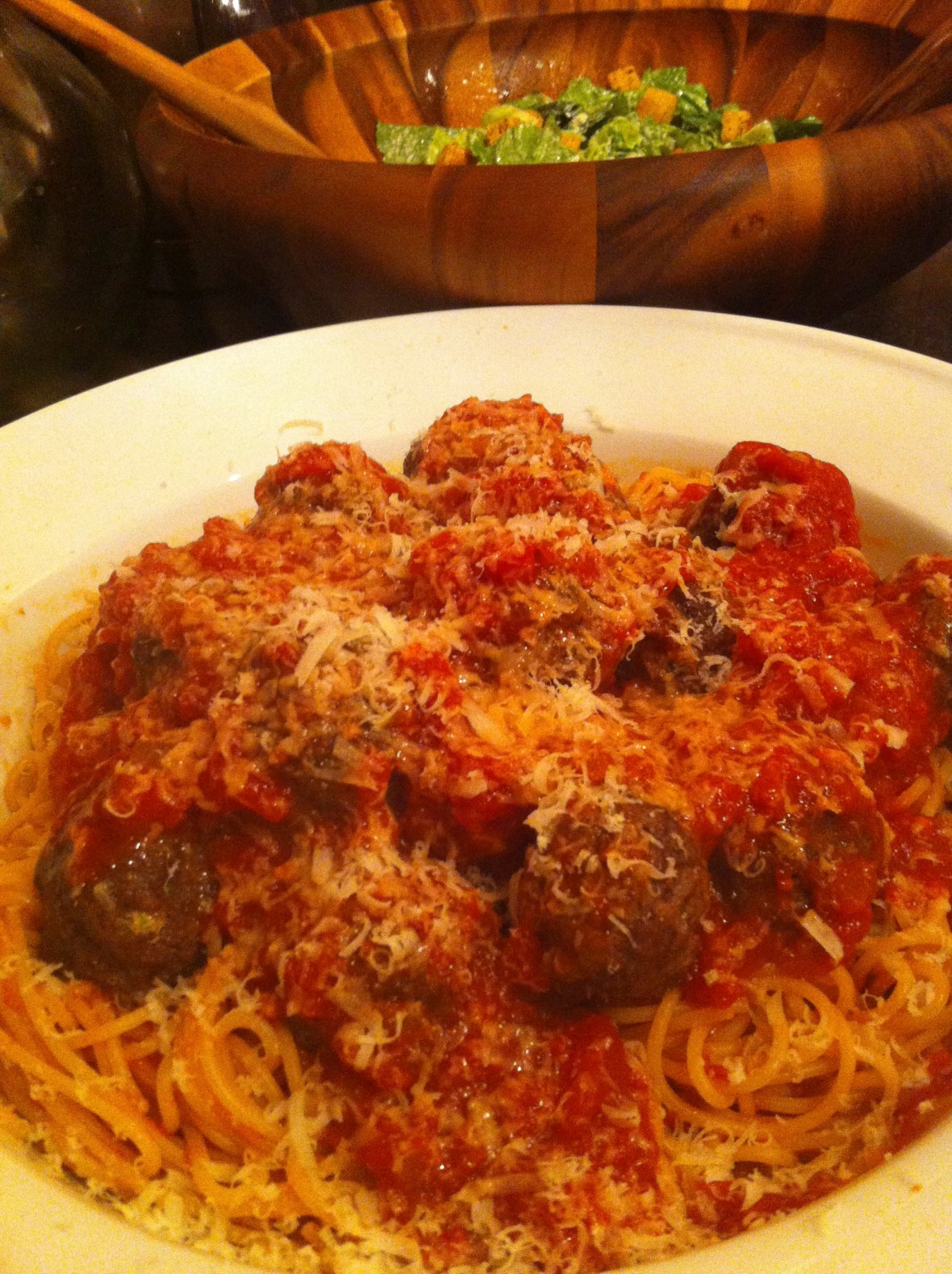 Spaghetti and Surprise Meatballs | a broad cooking